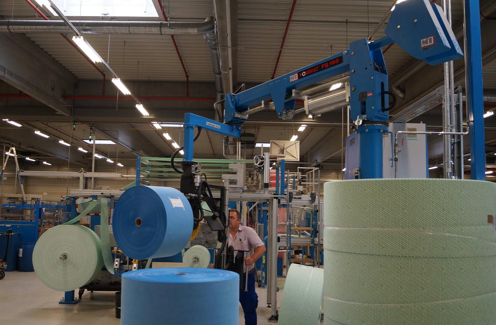 Textile roll handling