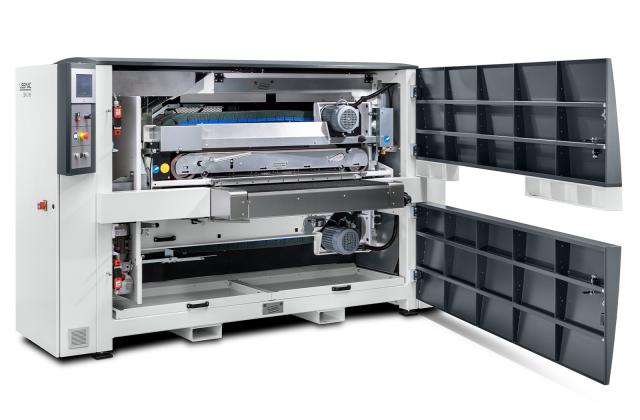 Deburring machines for double-sided sheet metal processing and edge ...