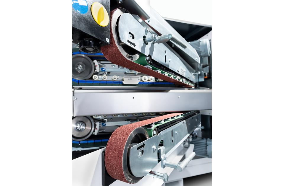 Deburring machines for double-sided sheet metal processing and edge ...